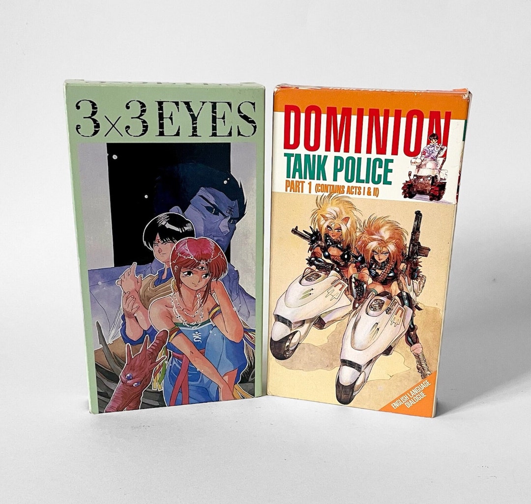 Lot of 2 Manga VHS Dominion Tank Police VHS PART 1 acts 1 & 2 and 3X3 ...