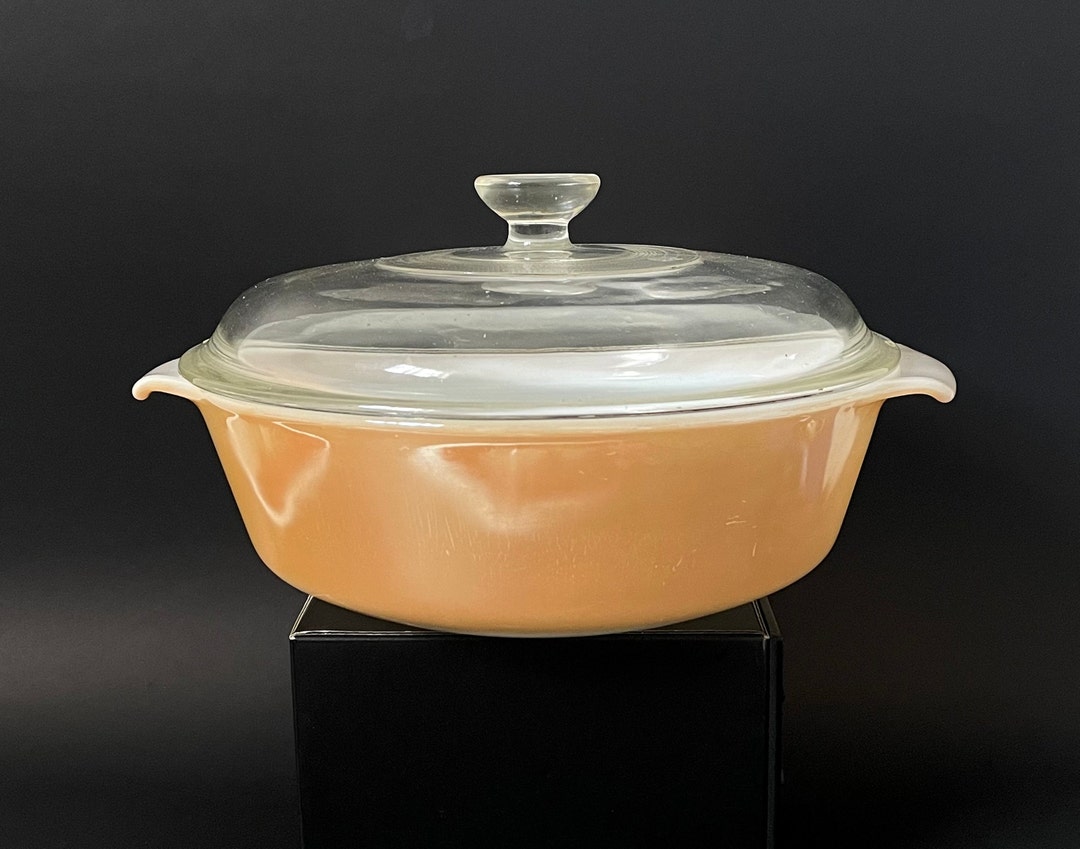 60s Vintage Anchor Hocking Casserole Dish Fire King Peach Lusterware ...