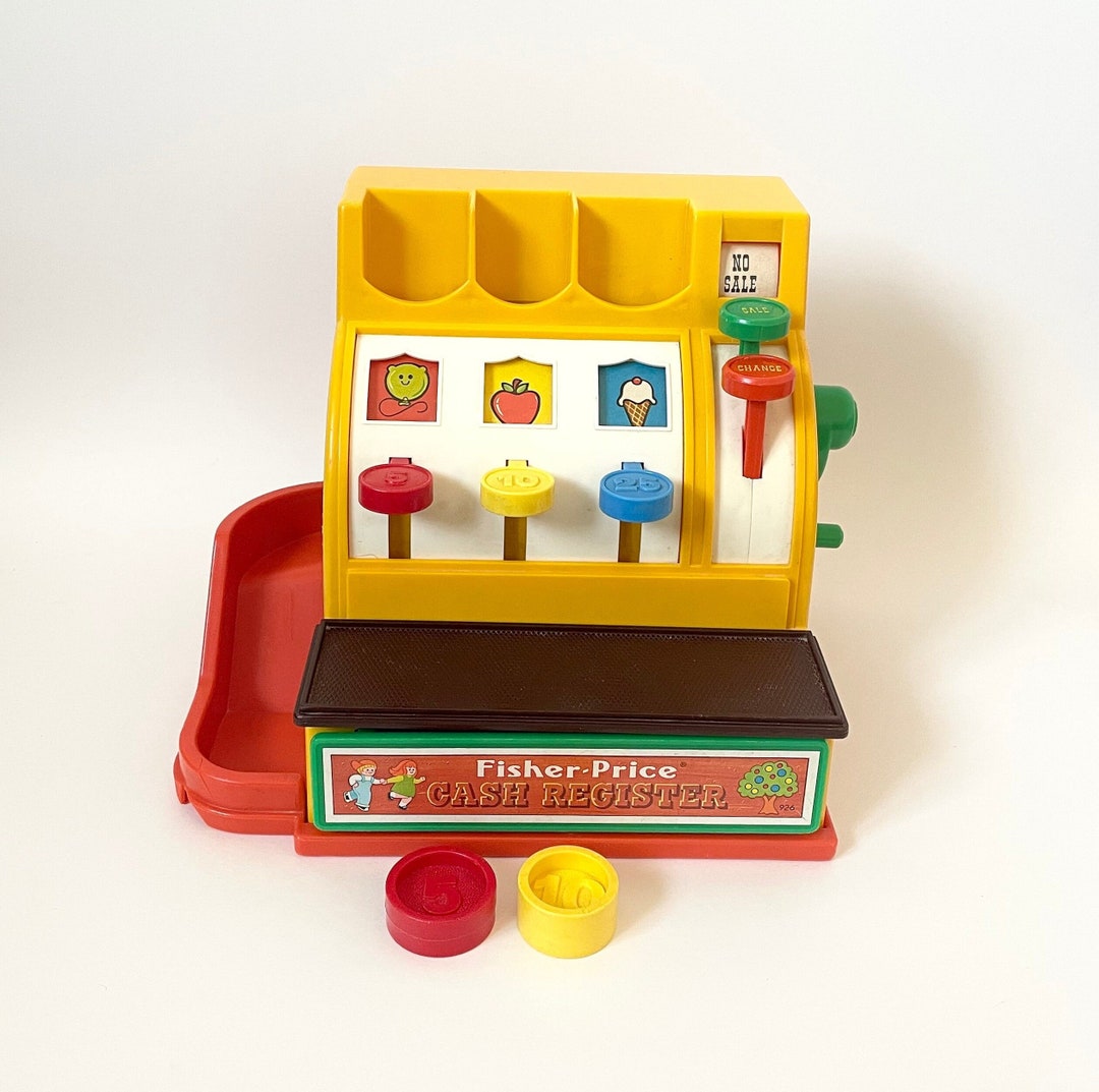 1970s Vintage Fisher Price Cash Register 926 With 2 Coins, Vintage ...