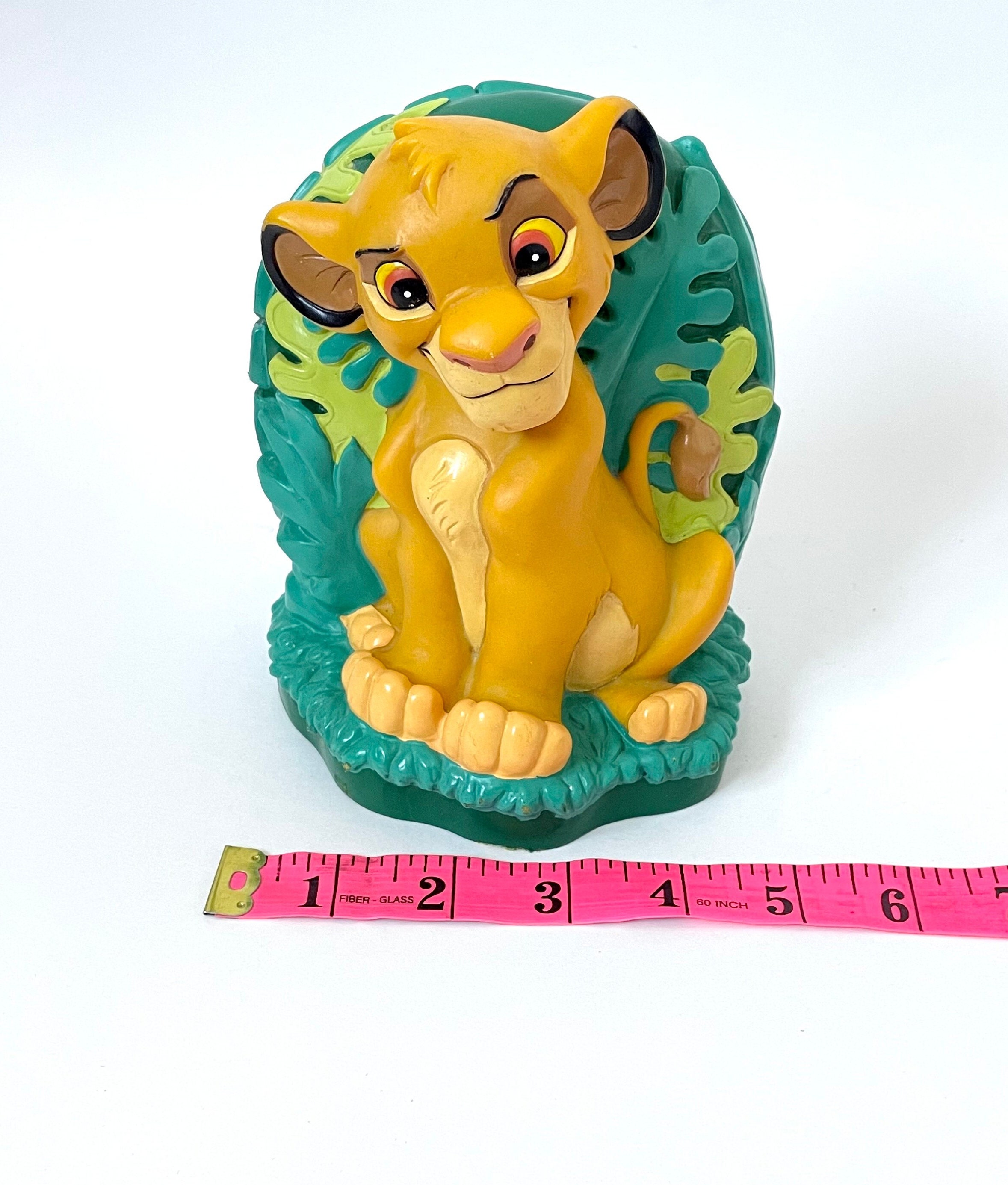 6" Vintage 1994 Disney the Lion King Young Simba Plastic Coin Bank ...