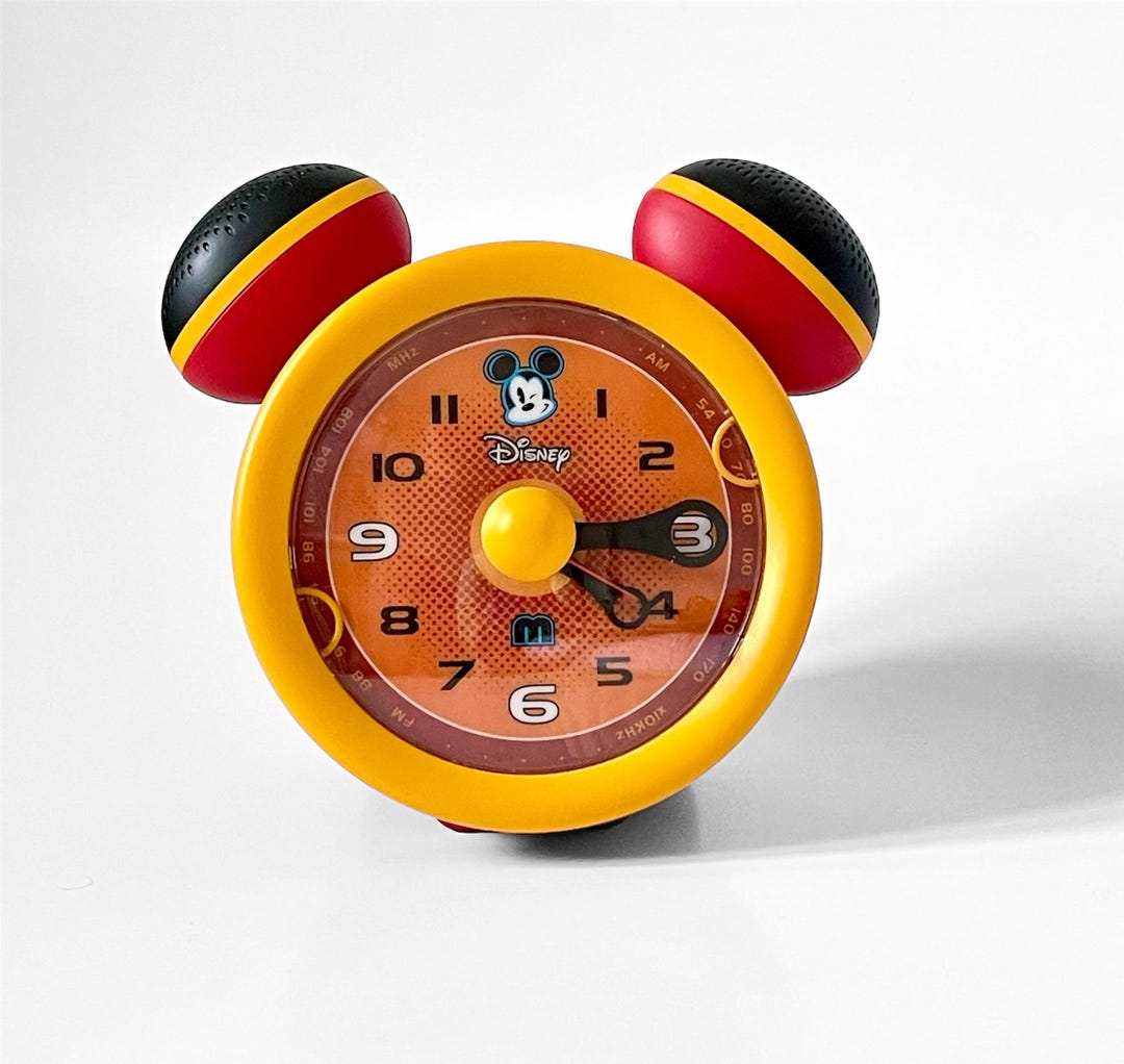Vintage Disney Mickey Mouse Alarm Clock Radio With Alarm & Light ...