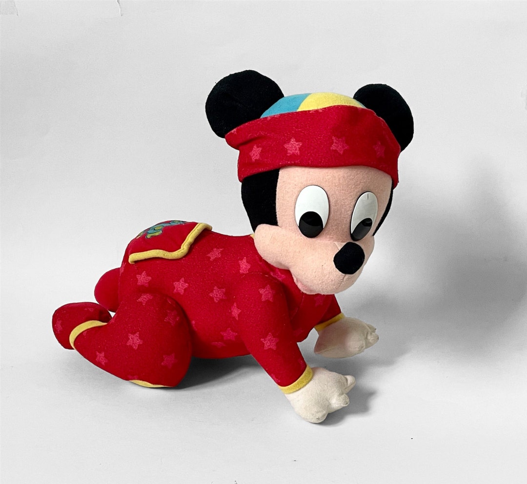90s Vintage Disney Touch N Crawl Baby Mickey Mouse Stuffed Animal Toy ...