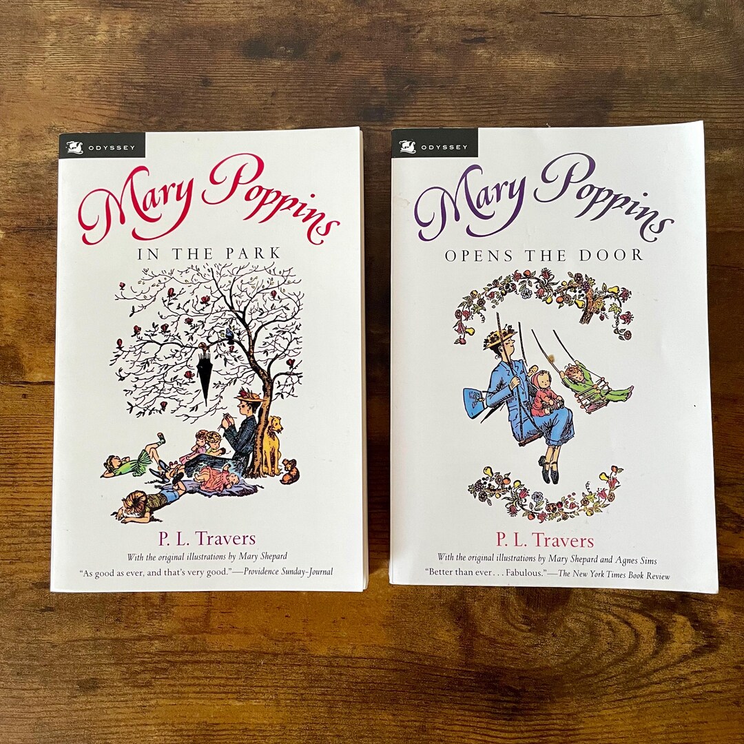 Lot 2 Vintage Mary Poppins Books by P.L. Travers, Opens the Door & in ...