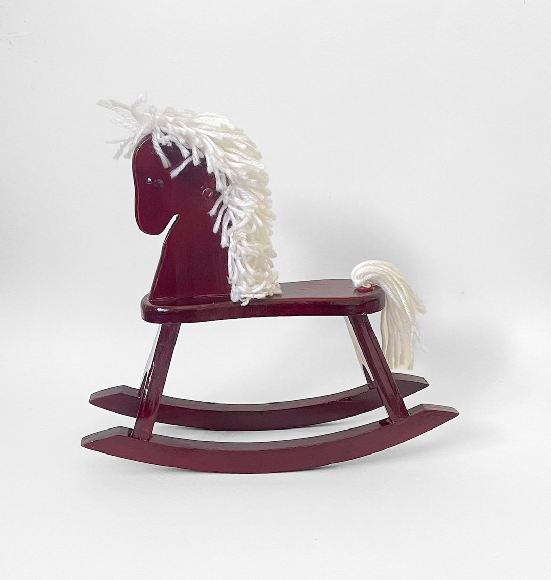 1970s Vintage Wooden Rocking Horse Decor, Handmade Vintage Horse Figure ...