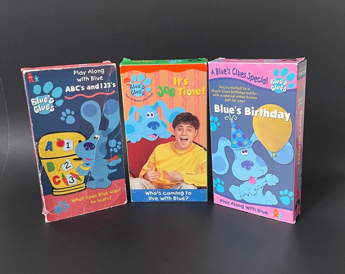Lot of 3 Blue's Clues VHS Tape Vintage 90s Nostalgic Kids Children ...
