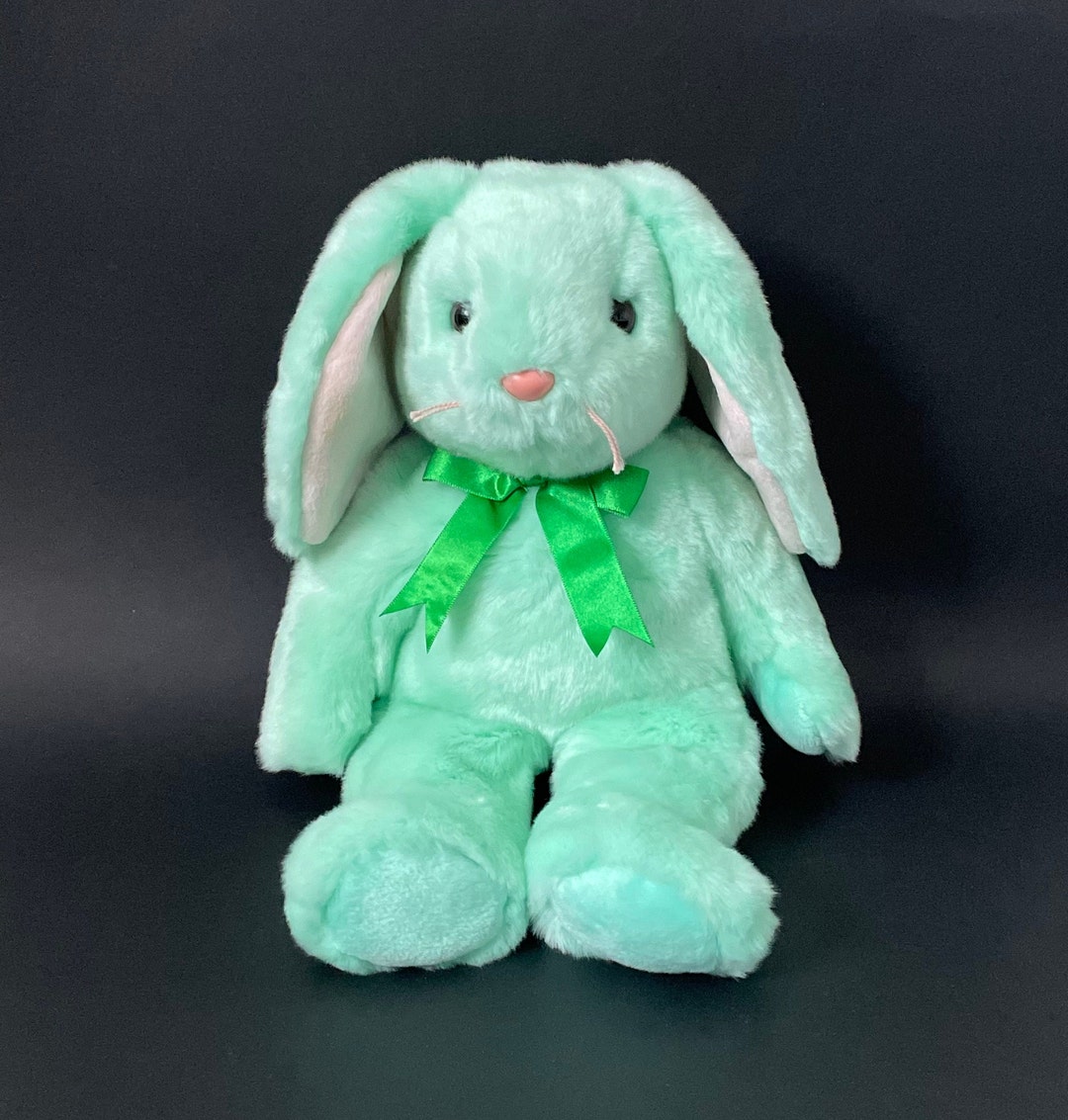 90s TY Beanie Buddy Hippity the Green Bunny Plush 14 Inch - Etsy