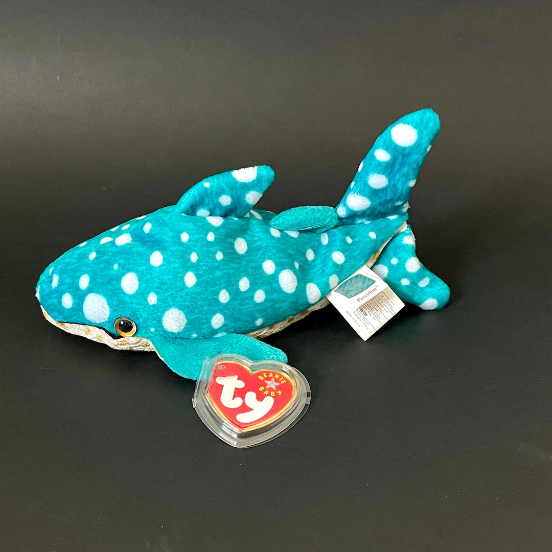 Vintage TY Beanie Baby Poseidon the Whale Shark Ocean Theme - Etsy