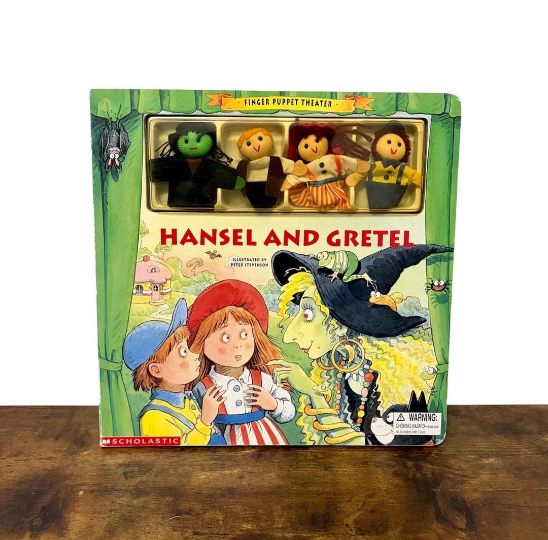 Vintage Felt Finger Puppet Theater Board Book, Hansel & Gretel ...