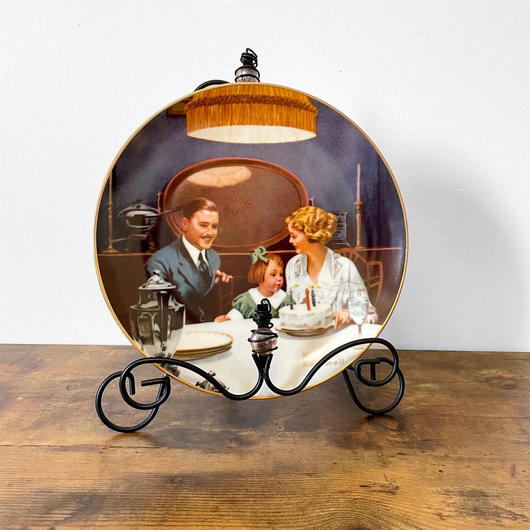 1984 Vintage Norman Rockwell Collectible Plate Birthday Dinner Scene ...