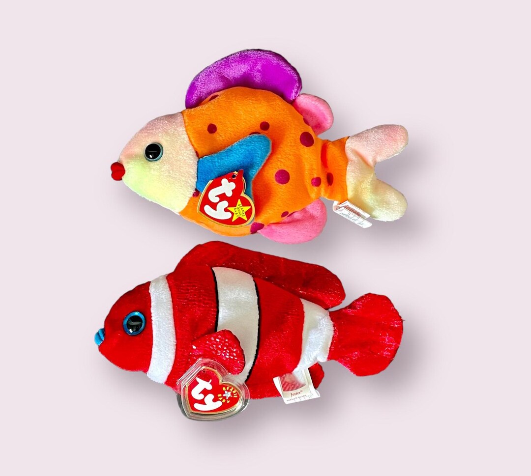 90s Vintage TY Beanie Babies Lip the Fish Retired Toy Beanie Baby TY ...
