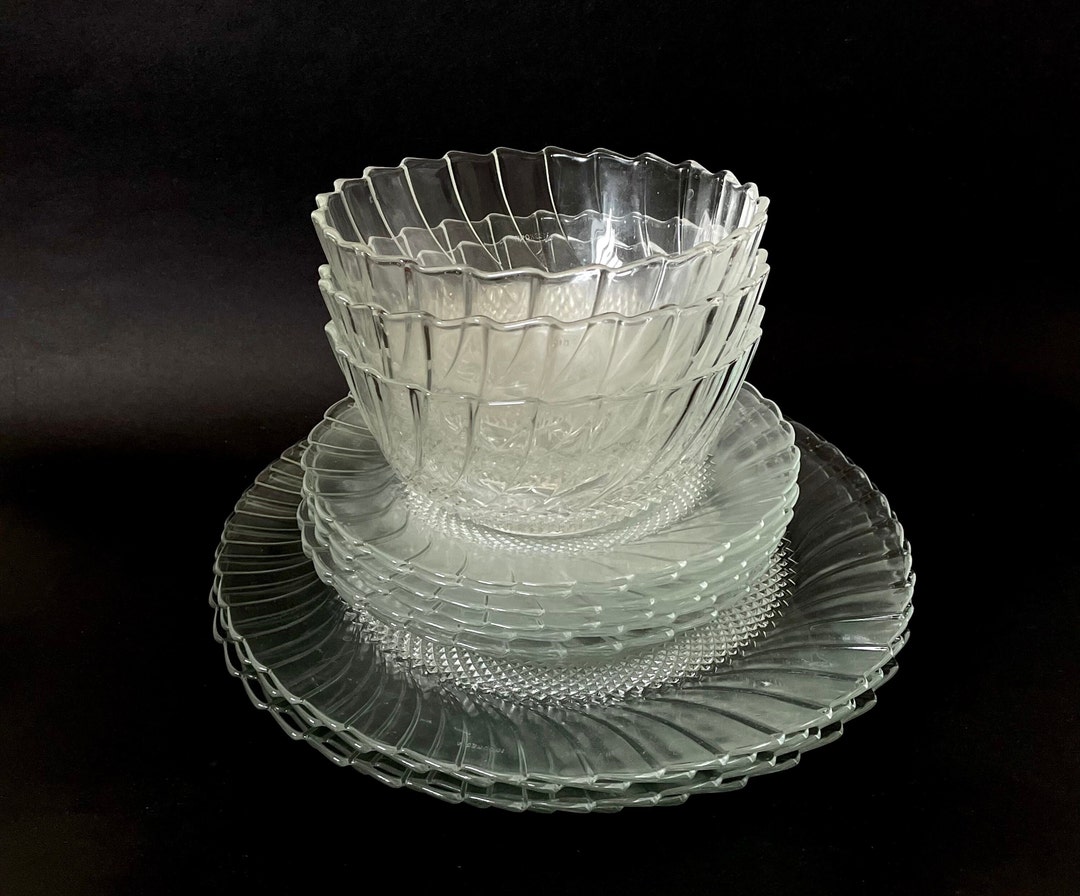 70s Vintage KIG INDONESIA Glassware Dinner Plate Salad Plate - Etsy