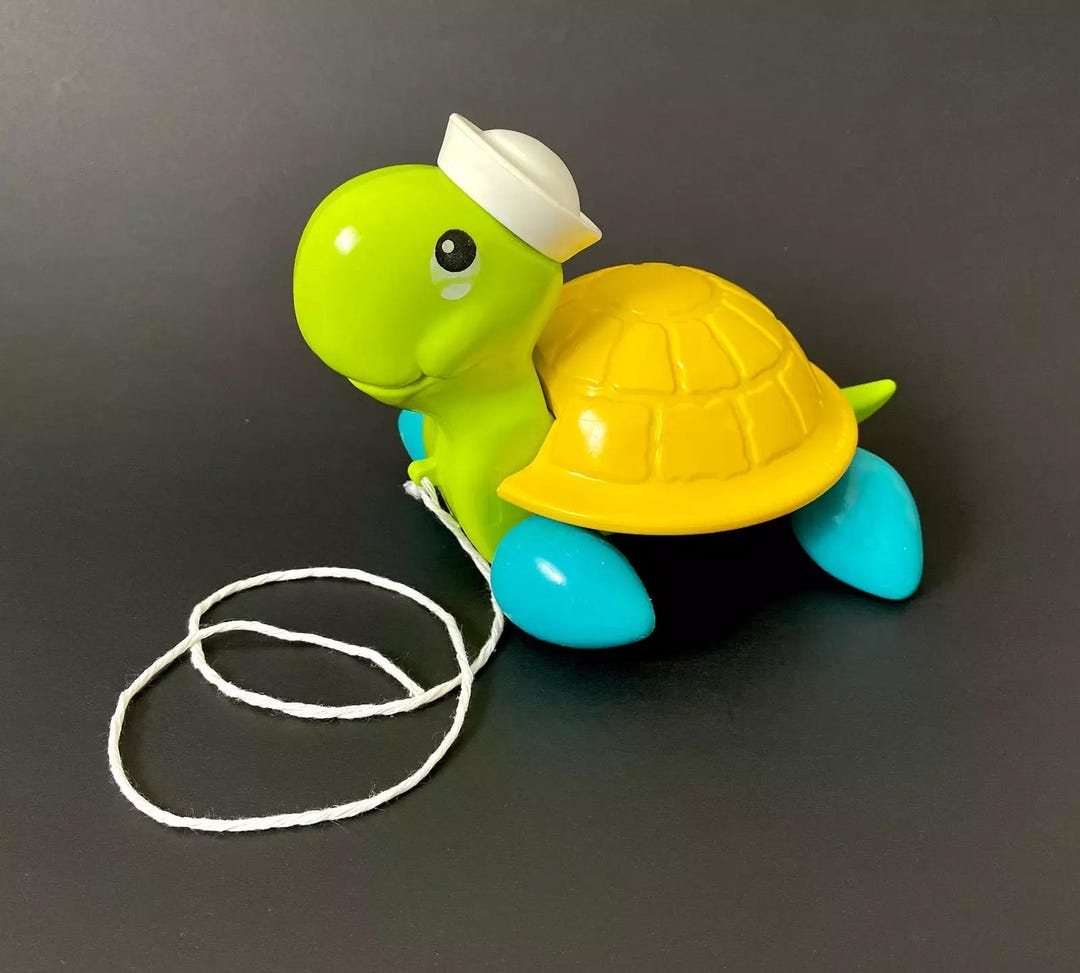1977 Vintage Fisher Price Pull Along Turtle Toy, 70s Fisher Price Pull ...
