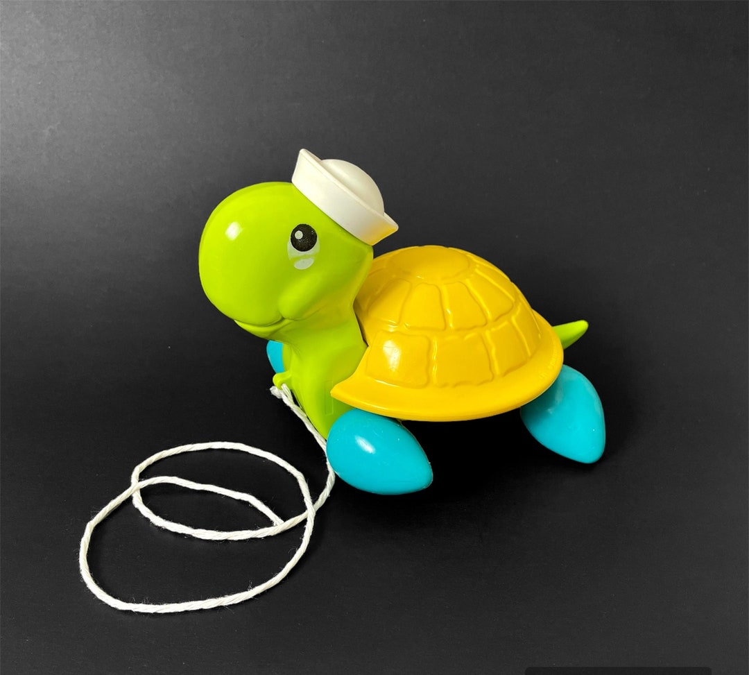1977 Vintage Fisher Price Toy Turtle Pull Along Toy Vintage Turtle Sea ...