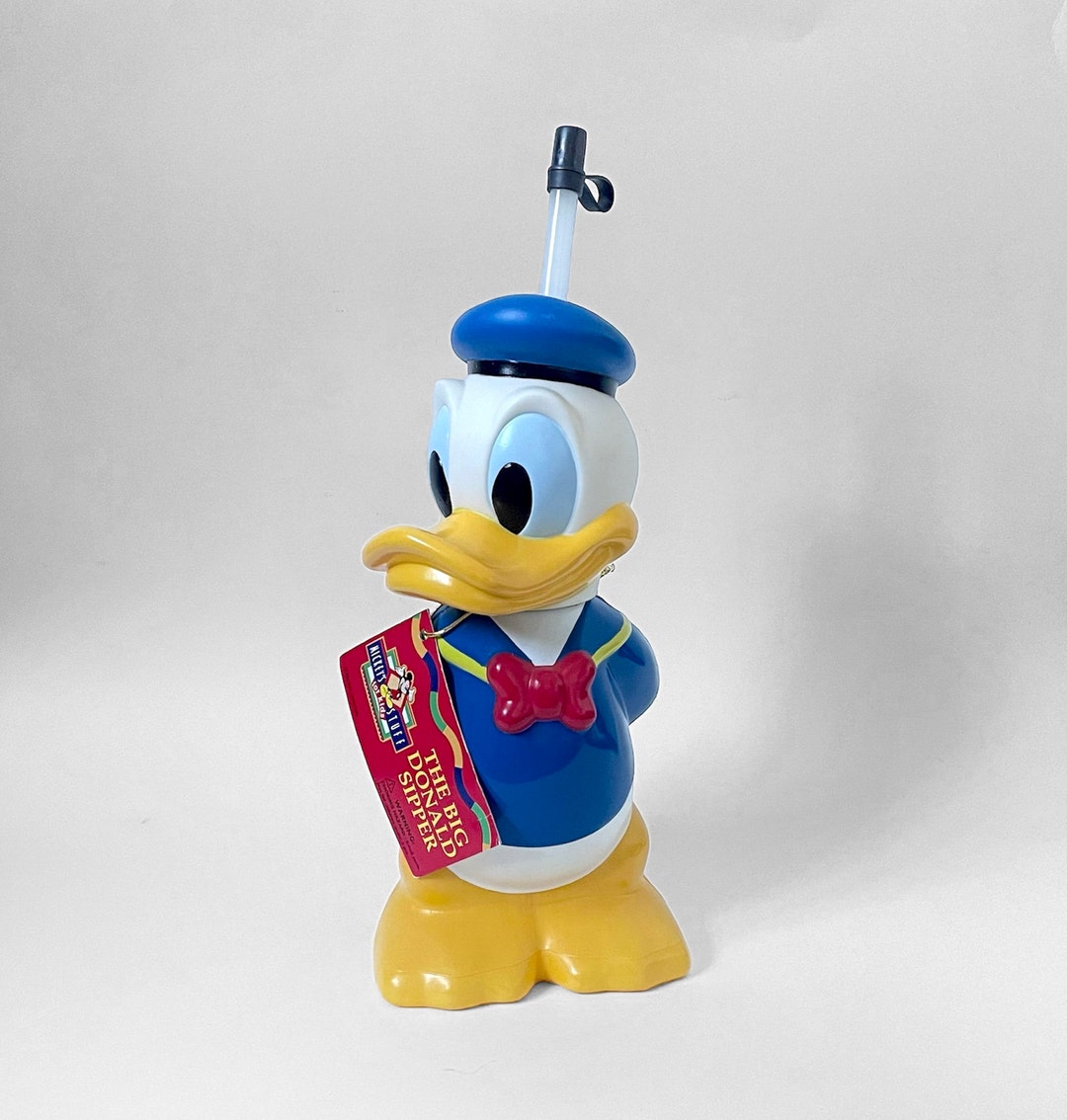12 Vintage Disney Donald Duck Water Bottle Sipper With Straw, Mickeys ...