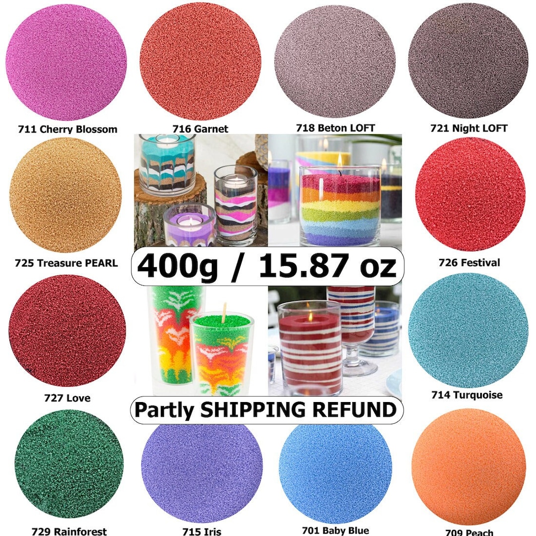 29 Colores Candela Arena. Arena de cera de vela. Vela recargable. Cera ...