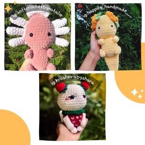 Sunflower Axolotl, Crochet Amigurumi Pattern, Axolotl Crochet Pattern ...