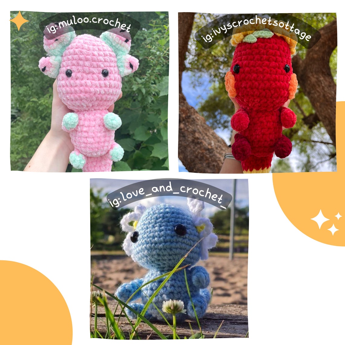 Sunflower Axolotl Crochet Amigurumi Pattern Axolotl Crochet - Etsy