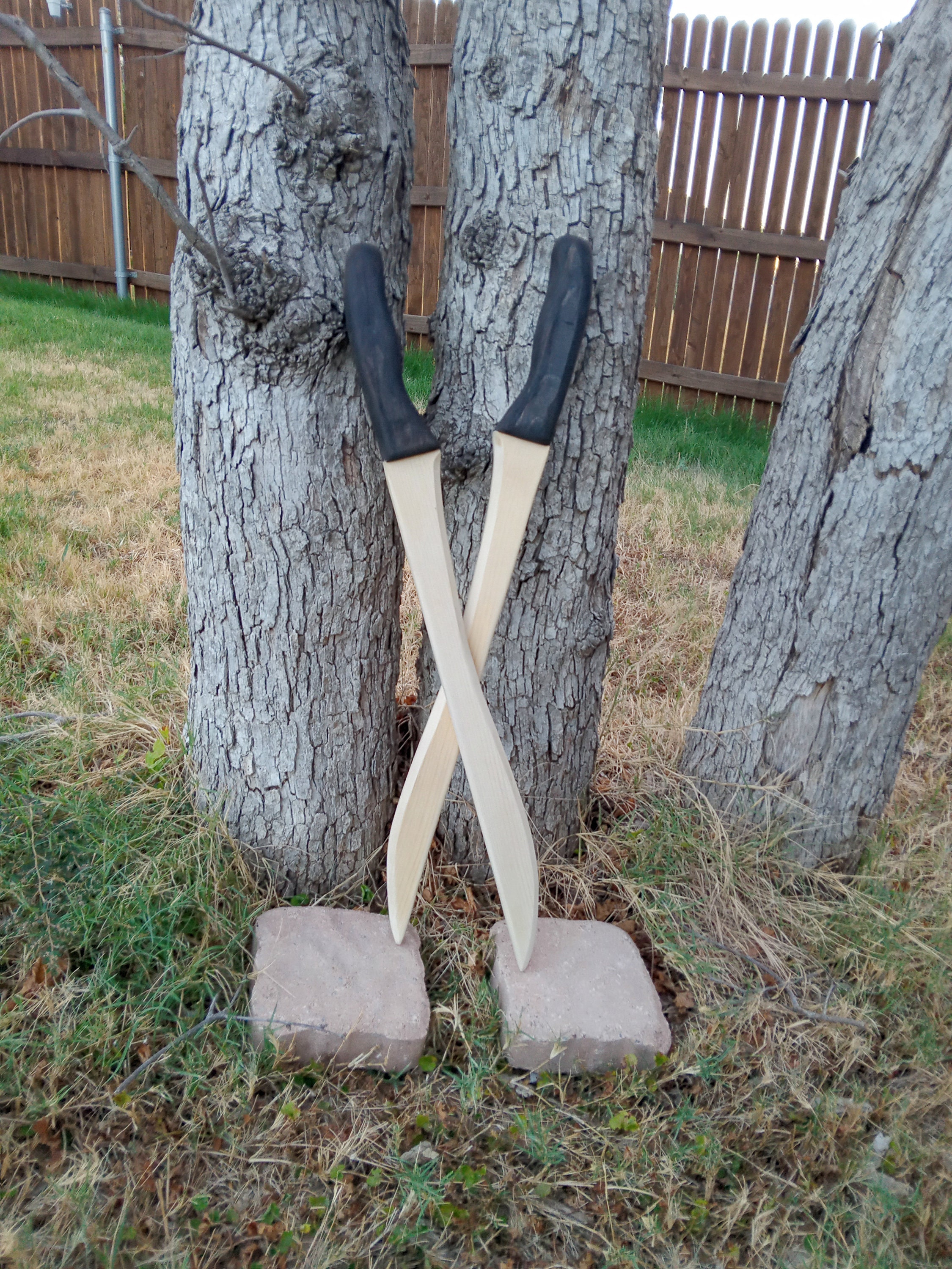 Two Simple Wooden Swords - Etsy