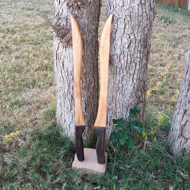 Two Simple Wooden Swords - Etsy