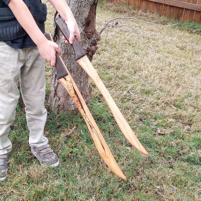 Two Simple Wooden Swords - Etsy