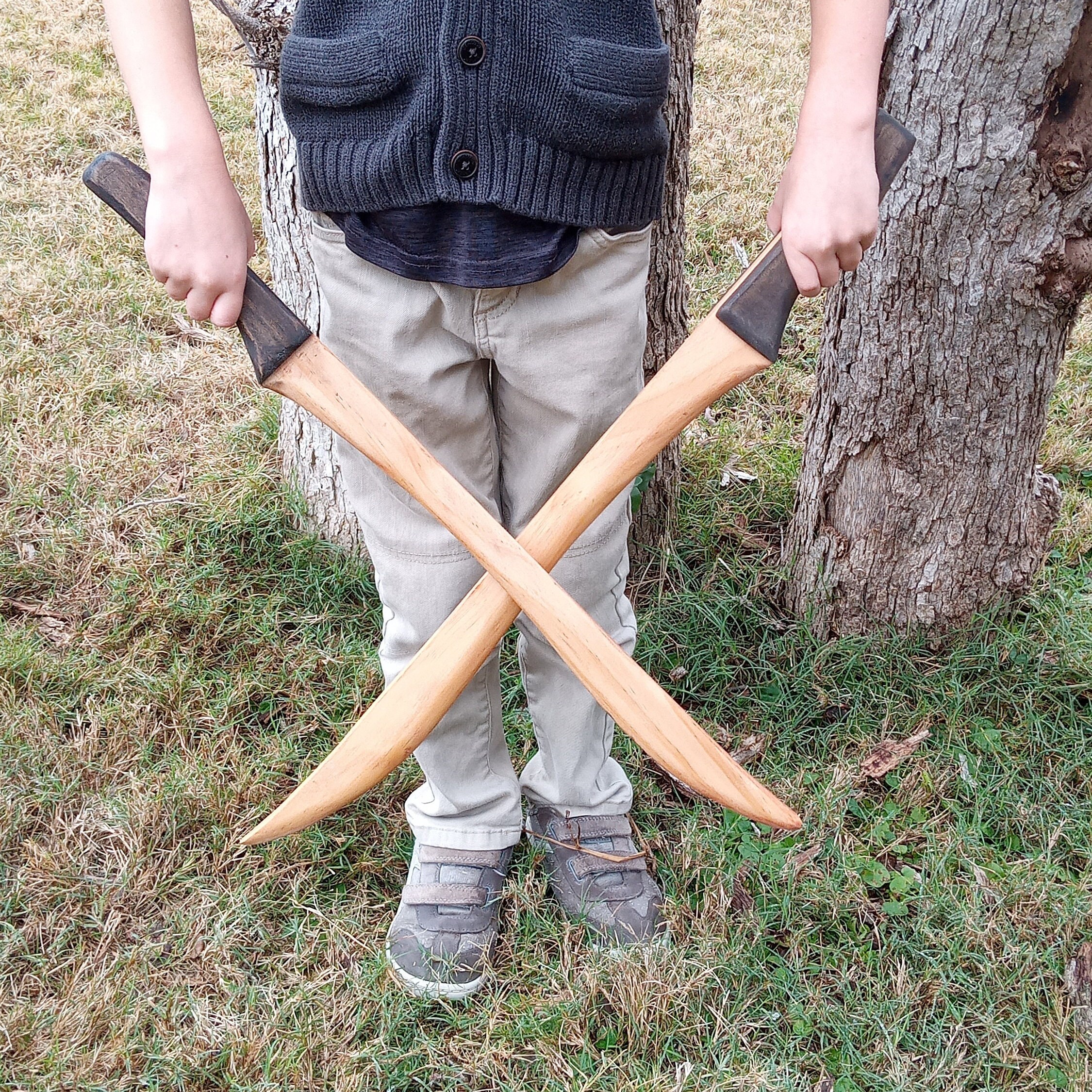 Two Simple Wooden Swords - Etsy