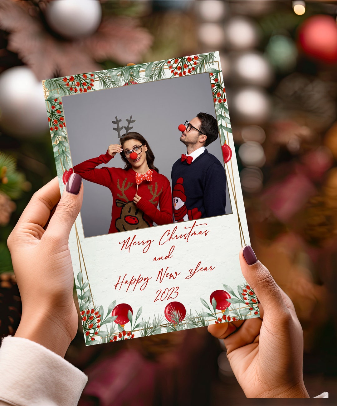 Christmas Photo Booth Template, Modern Overlay (PSD, JPG, PNG) - Etsy