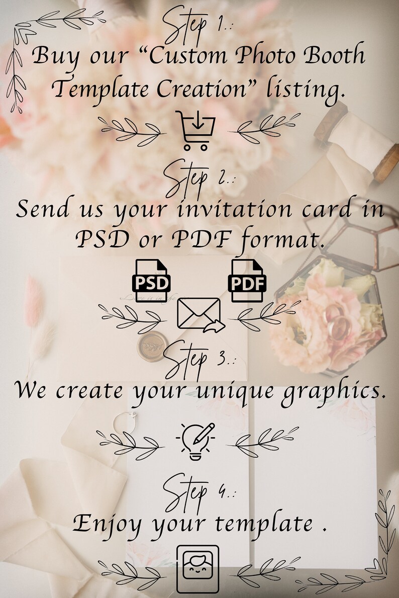 Custom Wedding Photo Booth Template Creation From Invitation Card - Etsy