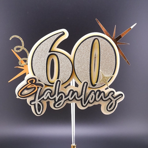 60th Birthday Topper - Etsy