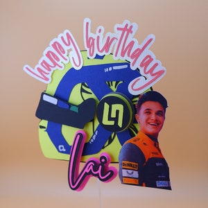 Lando Norris Cake Topper, Formula 1 Cake Topper, Helmet Cake Topper ...