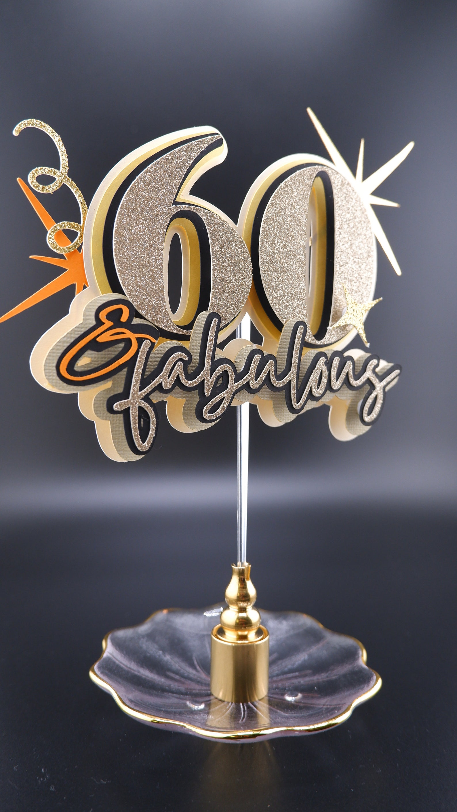 60th Birthday Cake Topper, 60 Birthday Cake Topper, 60 and Fabulous ...