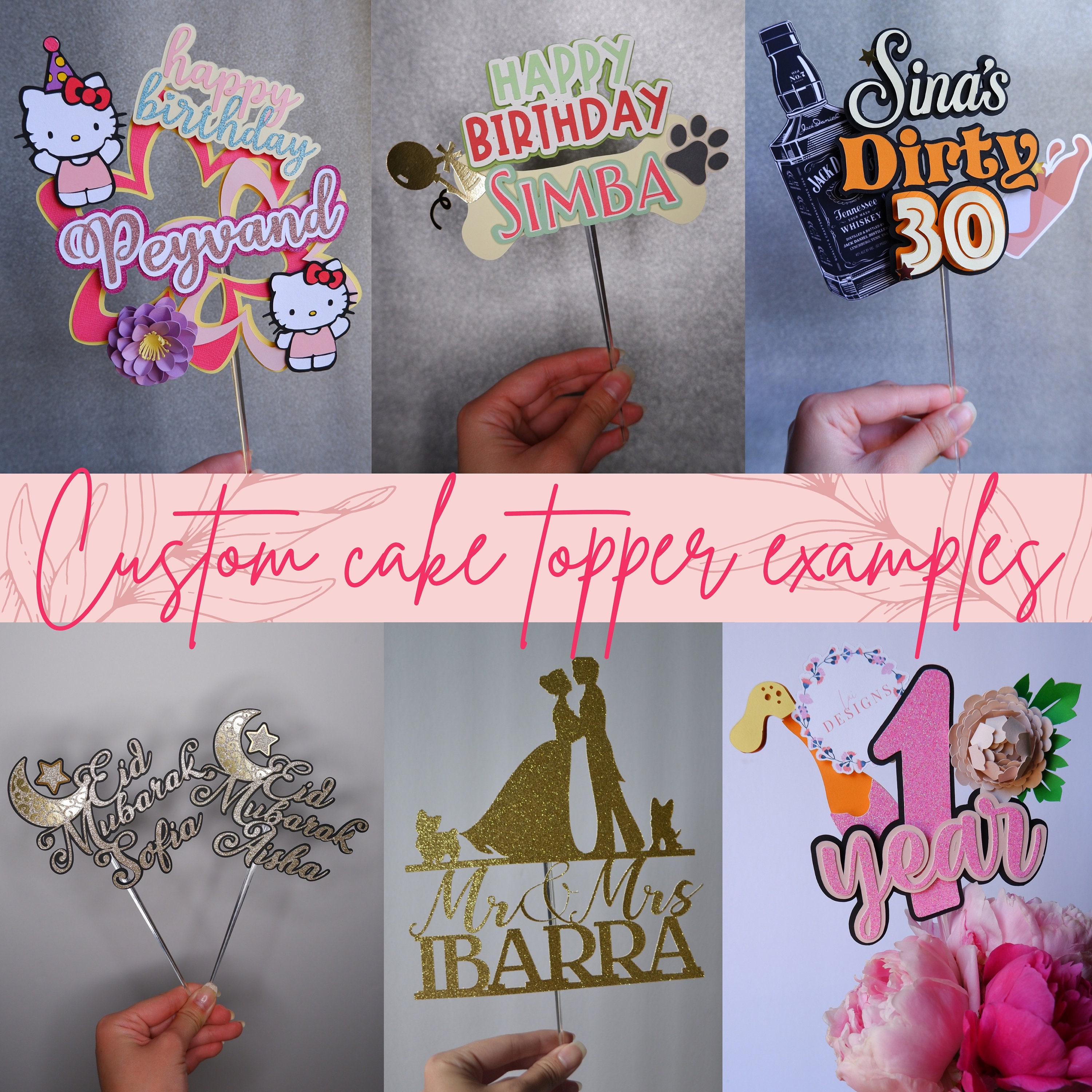 Custom Cake Topper, Birthday Cake Topper, Wedding Cake Topper, Cake ...