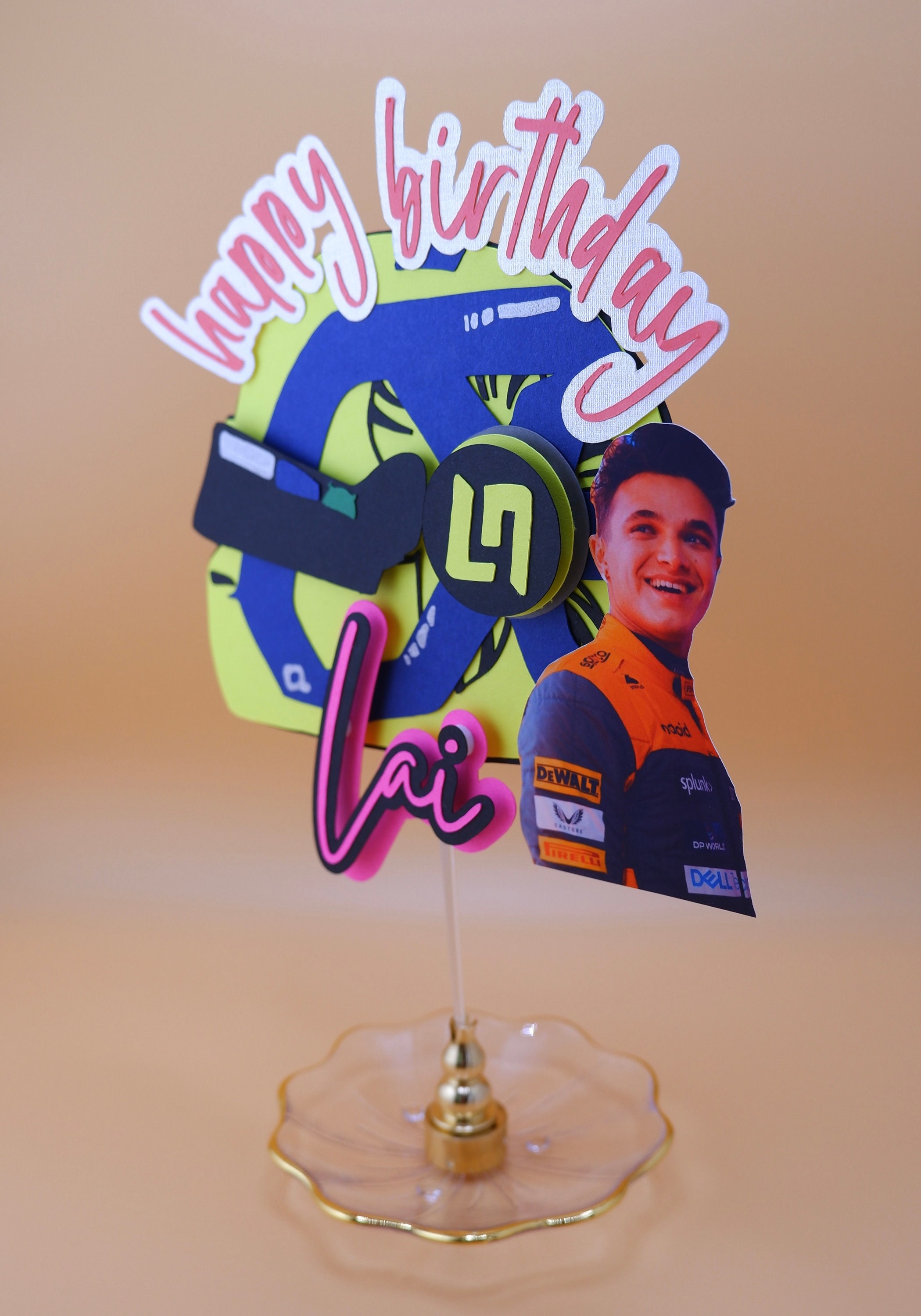 Lando Norris Cake Topper, Formula 1 Cake Topper, Helmet Cake Topper ...