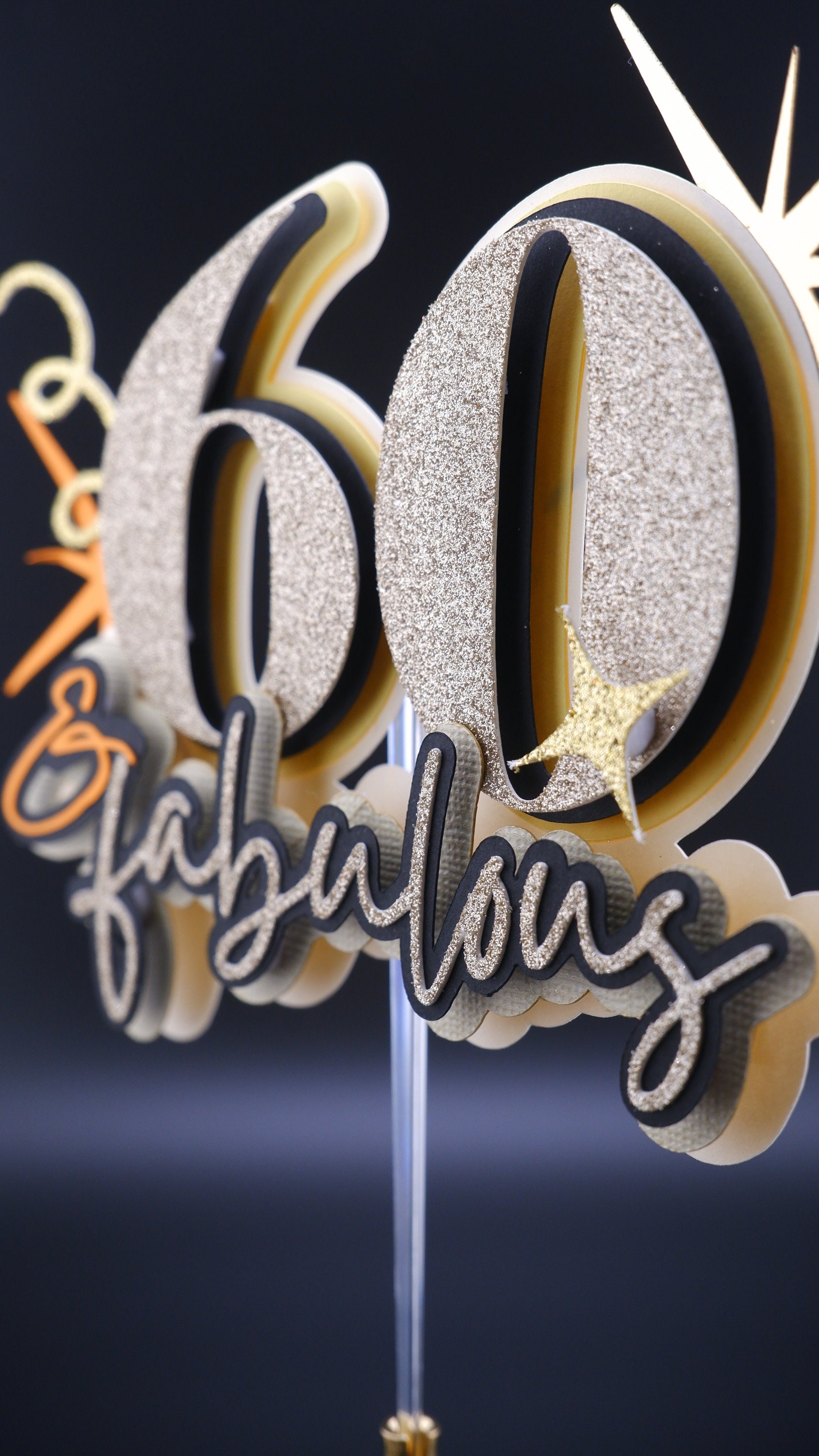 60th Birthday Cake Topper, 60 Birthday Cake Topper, 60 and Fabulous ...