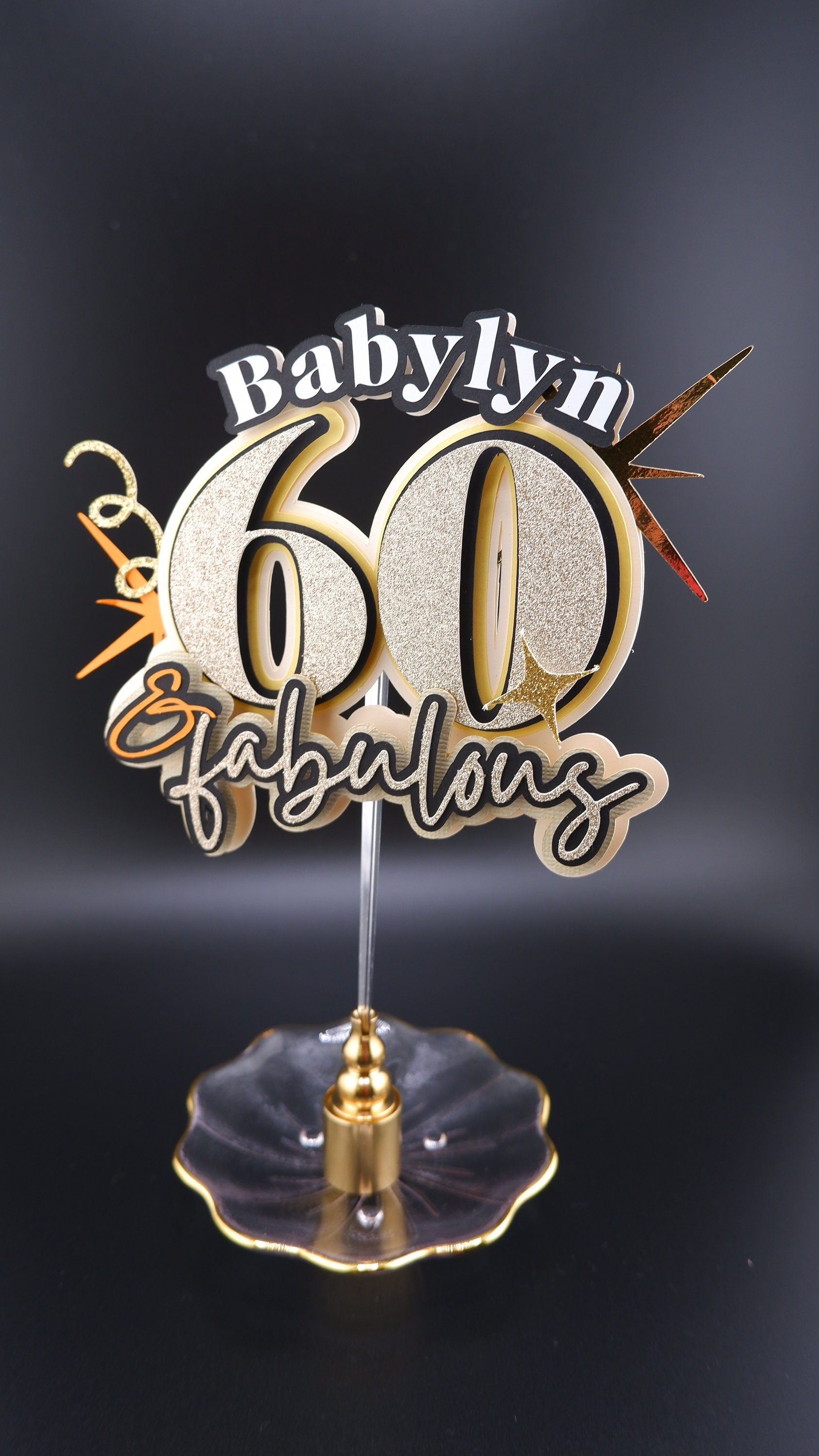 60th Birthday Cake Topper 60 Birthday Cake Topper 60 and - Etsy