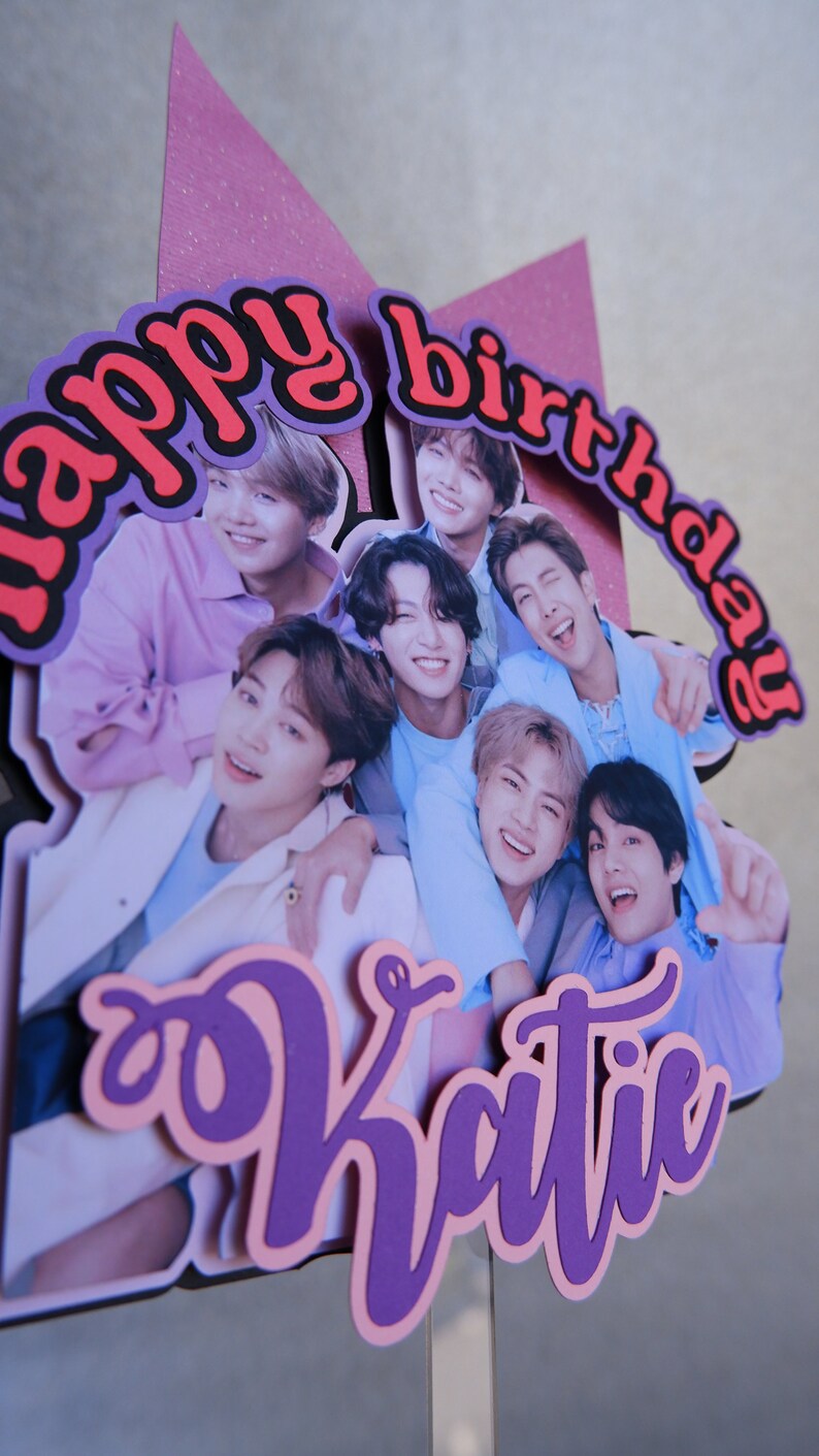 BTS Cake Topper, Birthday Cake Topper, Army BTS Birthday Topper ...