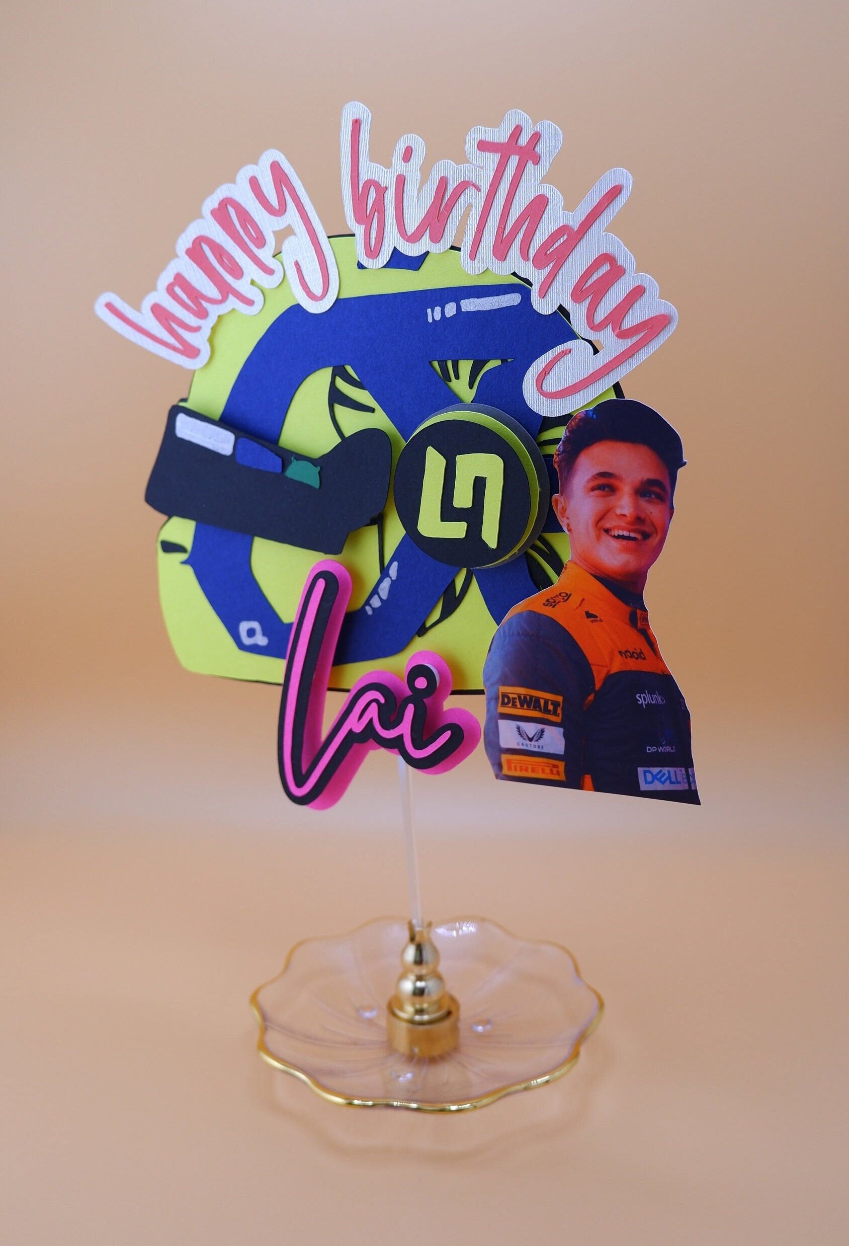 Lando Norris Cake Topper, Formula 1 Cake Topper, Helmet Cake Topper ...