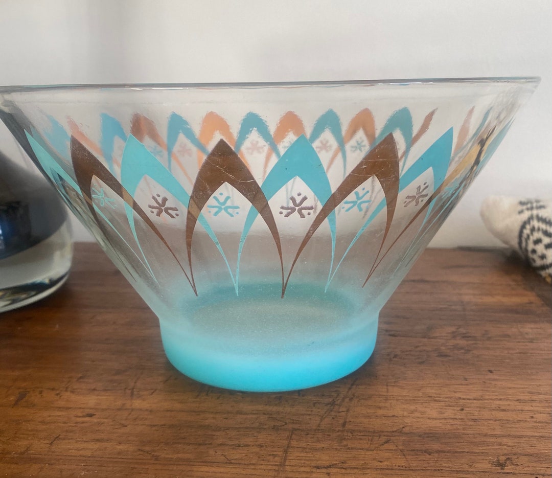 Vintage Anchor Hocking Mid Century Atomic Serving Bowl - Etsy