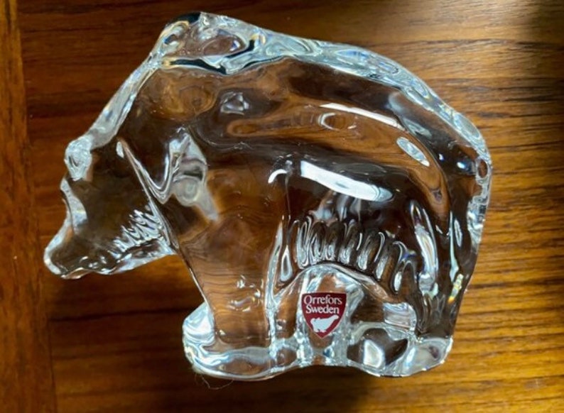 Orrefors Crystal Grizzly Bear Isbjörn Figurine/paperweight - Etsy