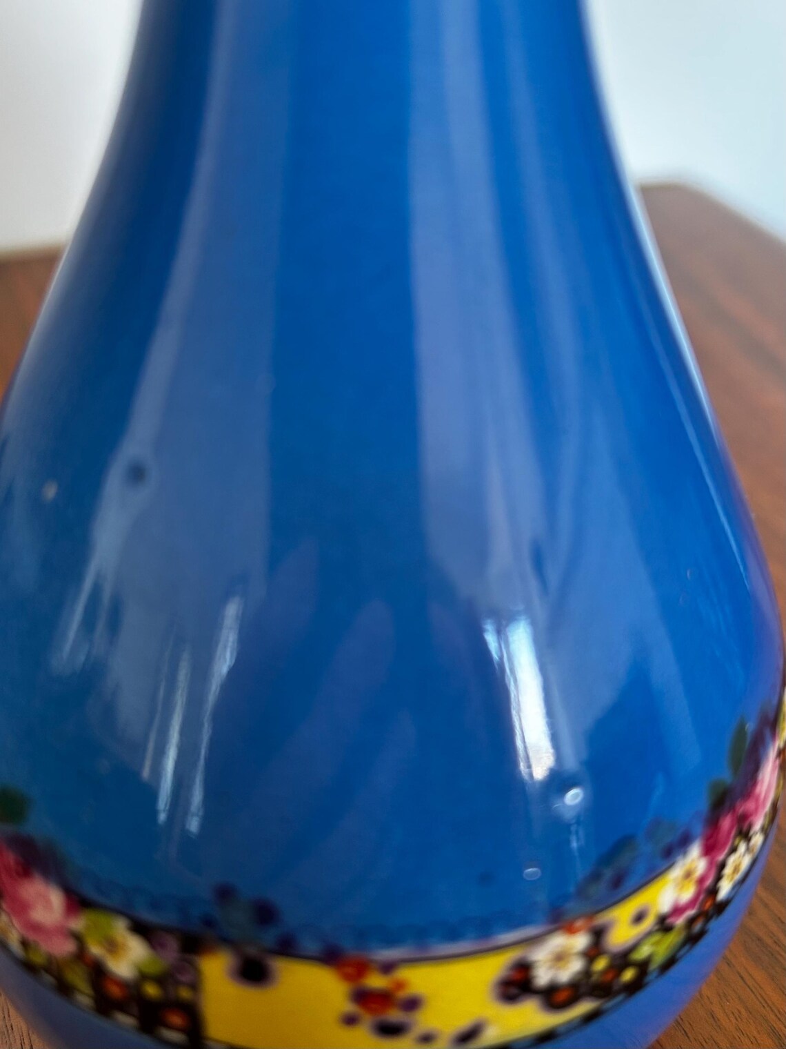 Flosmaron 1920s Decorated Cobalt Blue Vase Made in England - Etsy