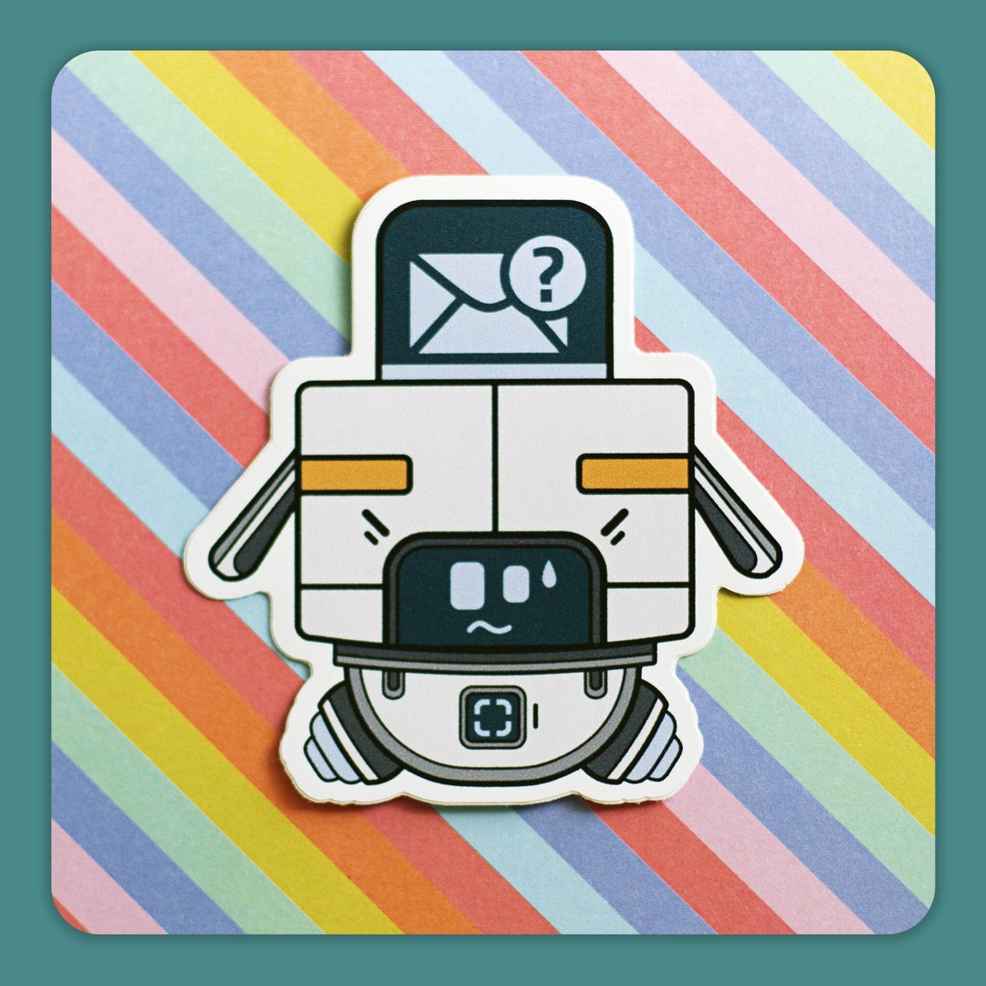 Anxious Robot Vinyl Sticker Artist Made Waterproof, Great for Laptops ...