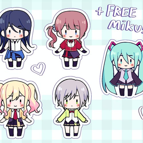25-ji Chibi Sticker Set project Sekai - Etsy