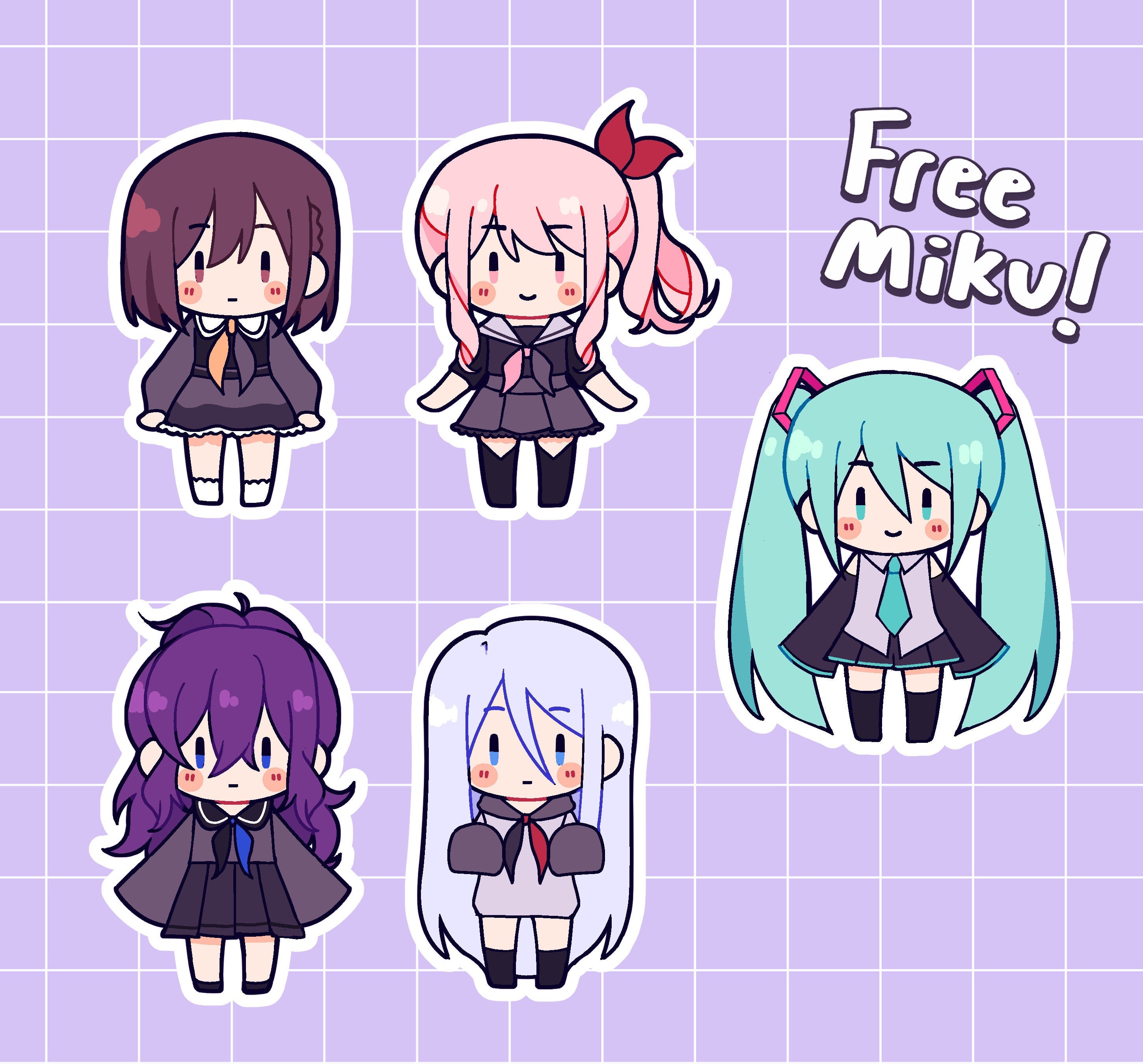 25-ji Chibi Sticker Set project Sekai - Etsy UK