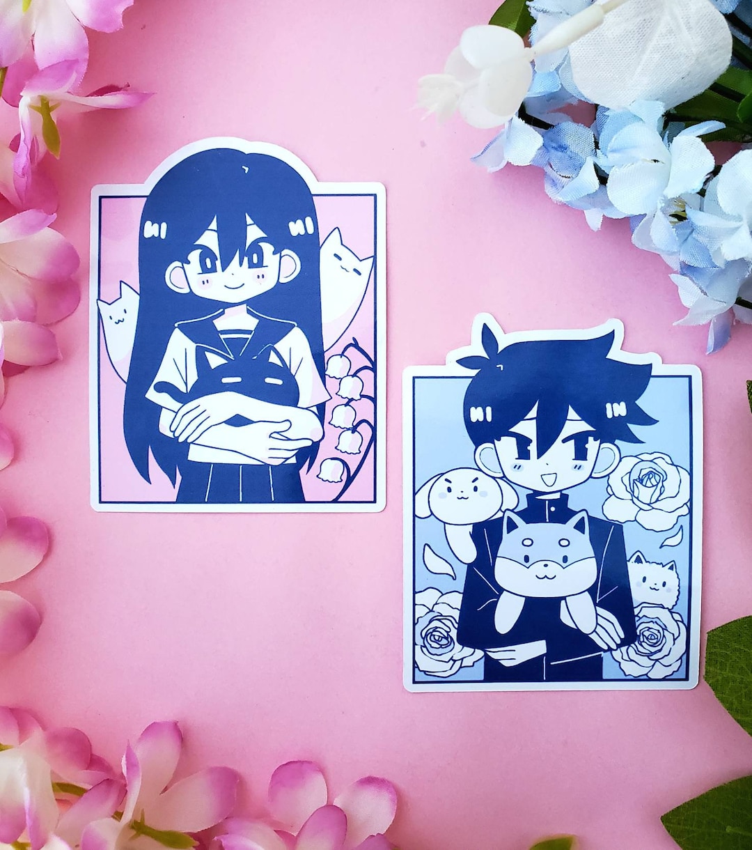 Hero and Mari Dog and Cat Stickers (OMORI) - Etsy