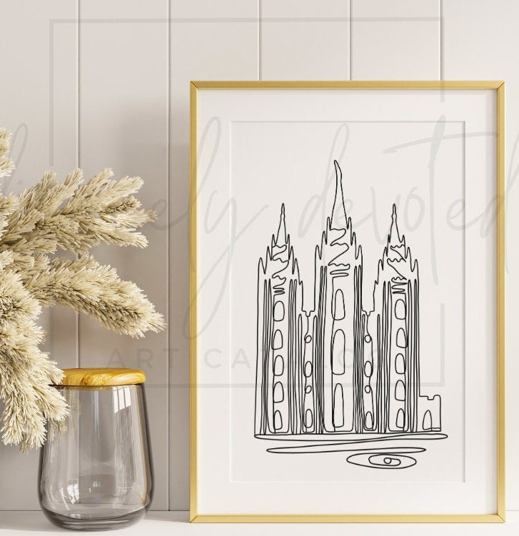 LDS Temple Drawing One Line Drawing Salt Lake City Temple Wedding ...