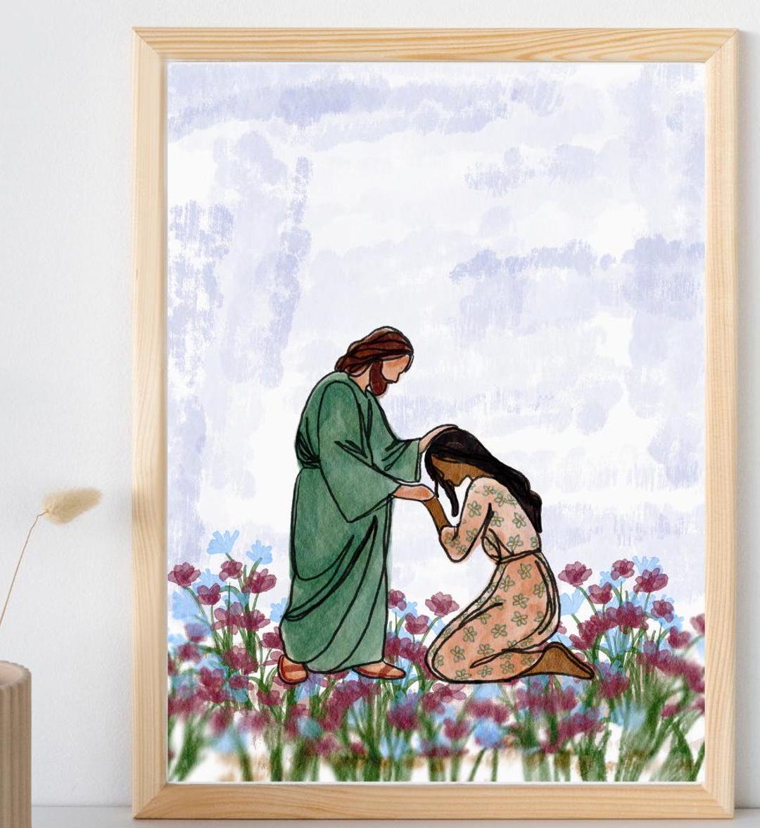 Blessed | Daughter of God | Jesus Christ Art | Christian Wall Art ...