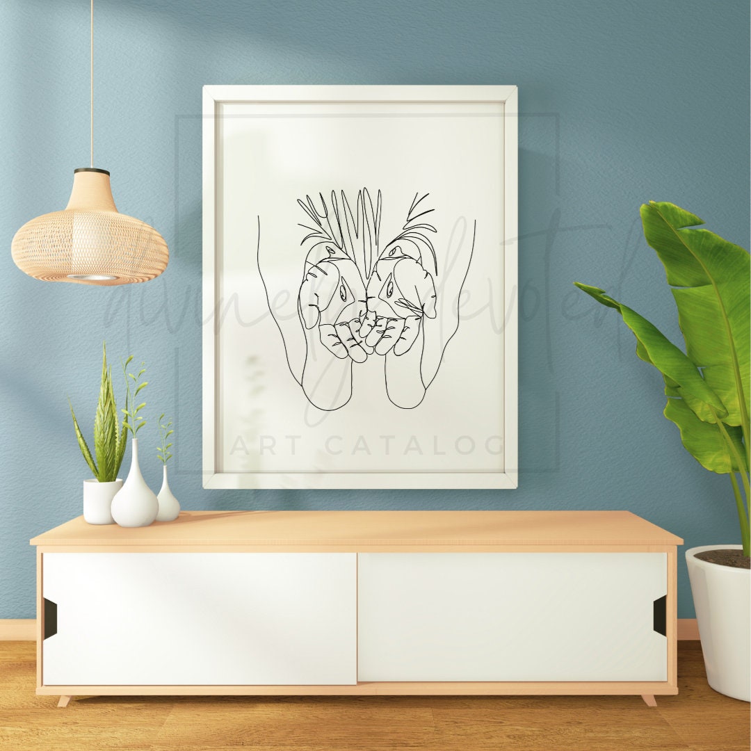 Christian Line Drawing Wall Art Minimalist Religious Art Bible Verse ...