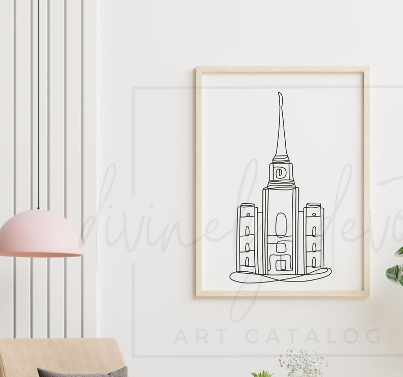 LDS Temple Drawing One Line Drawing Brigham City Utah Temple Wedding ...