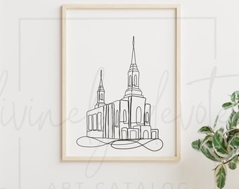 LDS Temple Drawing One Line Drawing Red Cliffs Utah Temple Wedding ...