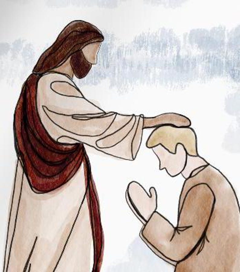 Blessed | Son of God Art | Jesus Christ Watercolor Wall Art | Religious ...