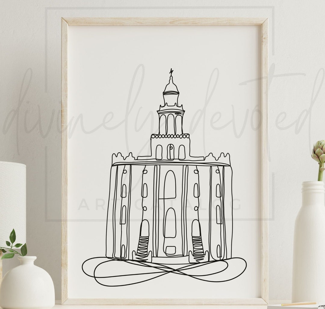 LDS Temple Drawing One Line Drawing St. George Utah Temple Wedding ...